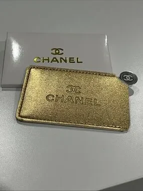 CHANEL | Accessories | Chanel Beauty Gwp Gold Metallic Card Holder ...